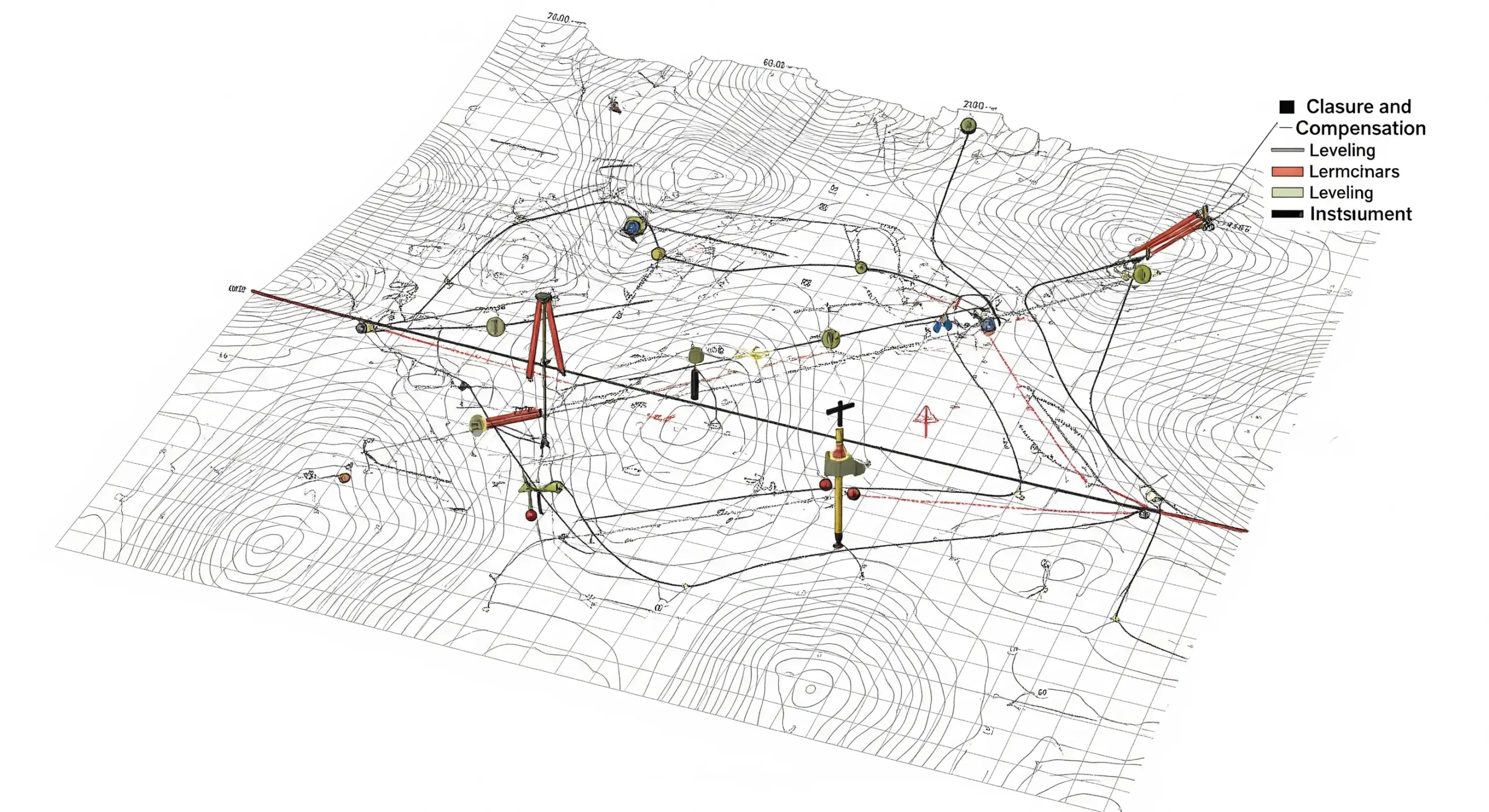 Fermeture et Compensation d'un Cheminement - Exercice corrigé
